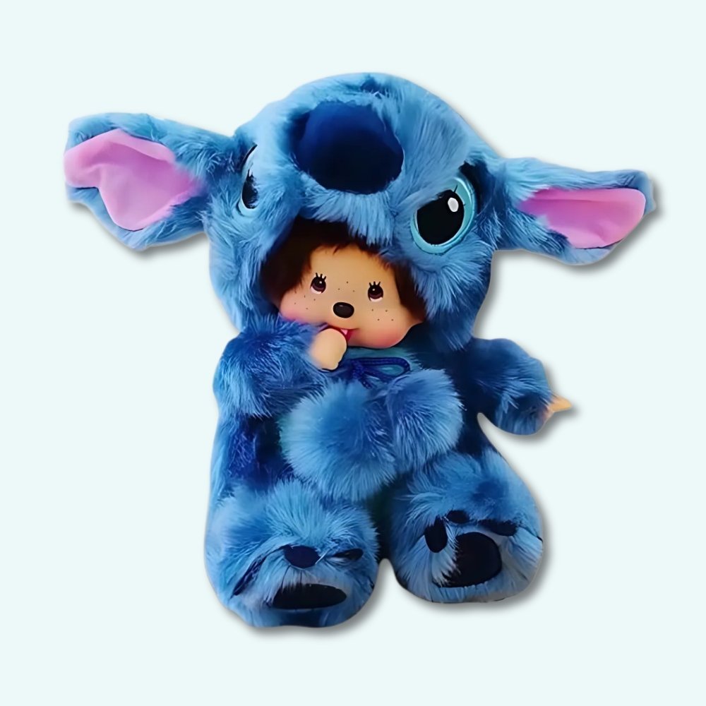 Peluche Stitch con cabeza de Monchhichi • Mi Peluche